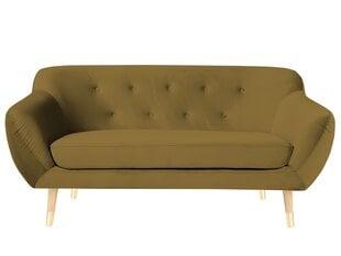 Mazzini Kahekohaline samet diivan Sofas Amelie, kuld/pruun ...