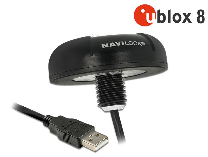 Navilock USB 2.0 Multi GNSS vastuvõtja u-blox 8 4.5m, must ...