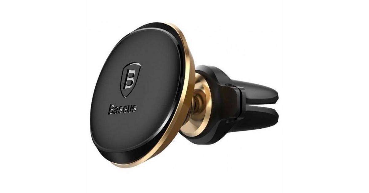 Baseus _4937757 Magnetic Air Vent Car Mount Holder with cable clip Gol ...