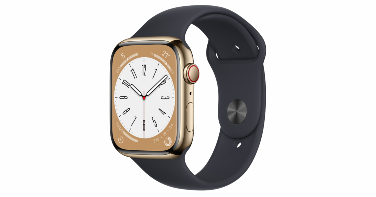Apple Watch Series 8 45mm GPS + Cellular Stainless Steel - Gold ...