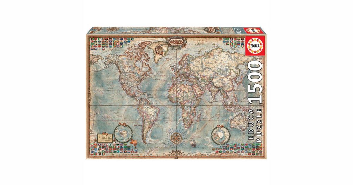 Educa Political Map of The World Pusle 1500 tk Maakaardid ...