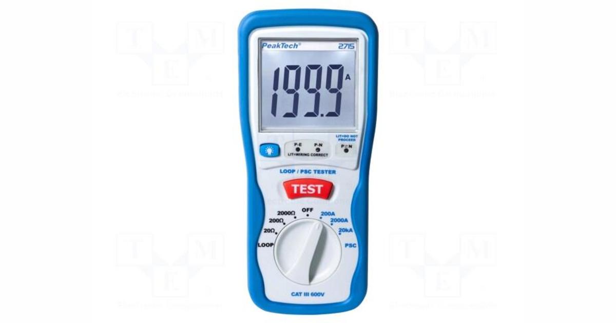 PeakTech Meter: short circuit loop impedance | LCD | 3,5 digit | VAC ...