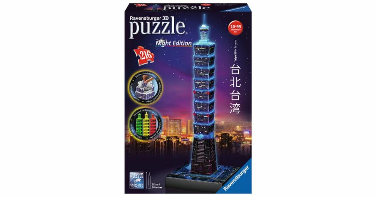 Ravensburger 3D Puzzle: Night Edition - Taipei 101, 216 Pieces ...