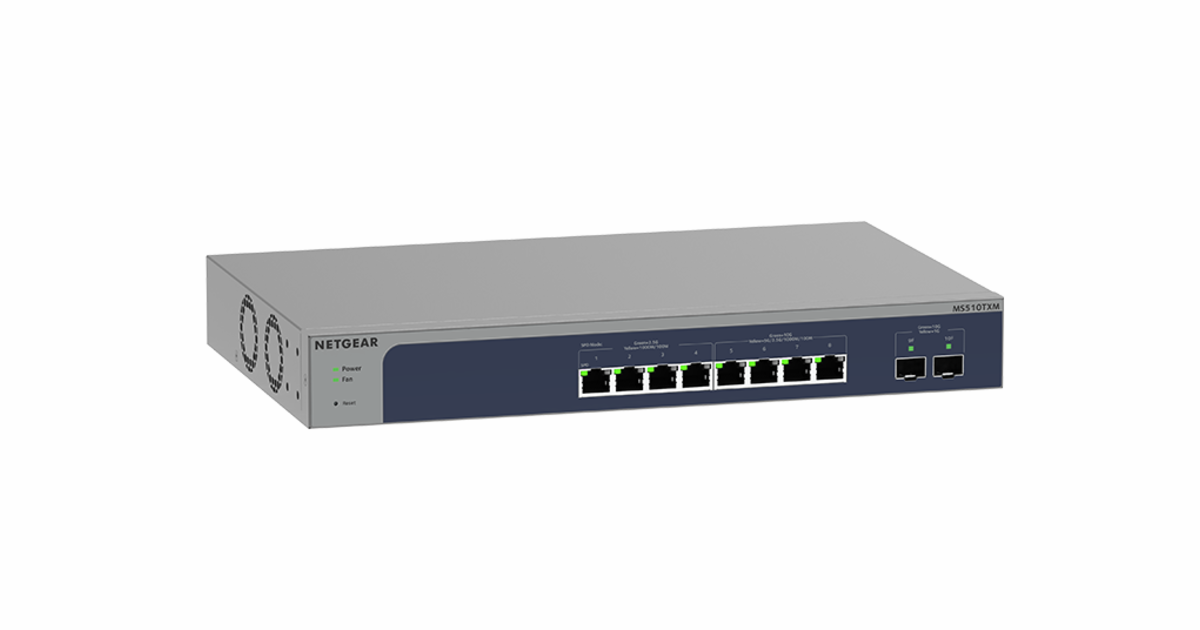 Netgear Managed Switch MS510TXM 8-PORT + 2XSFP+ MULTI-GIGABIT/10G SMART ...