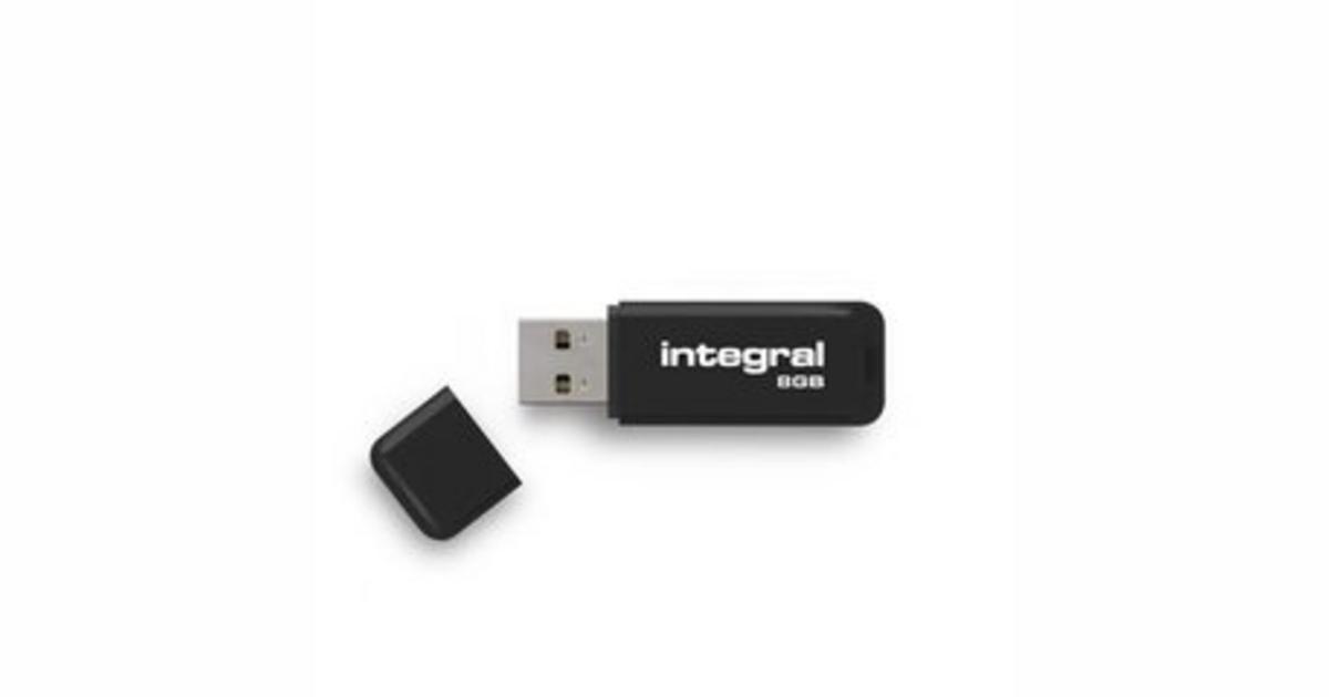 Integral USB 2.0 Flash Drive USB 8GB Black, USB 2.0 with removable cap ...