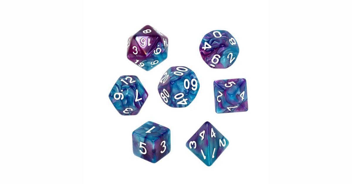 Rebel RPG Dice Set - Two Color - Blue and Purple / RPG täringukomplekt ...