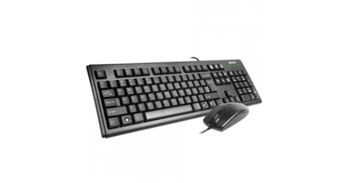 A4Tech USB Keyboard and Mouse set, standard, wired, EN, 1.5 m, black ...