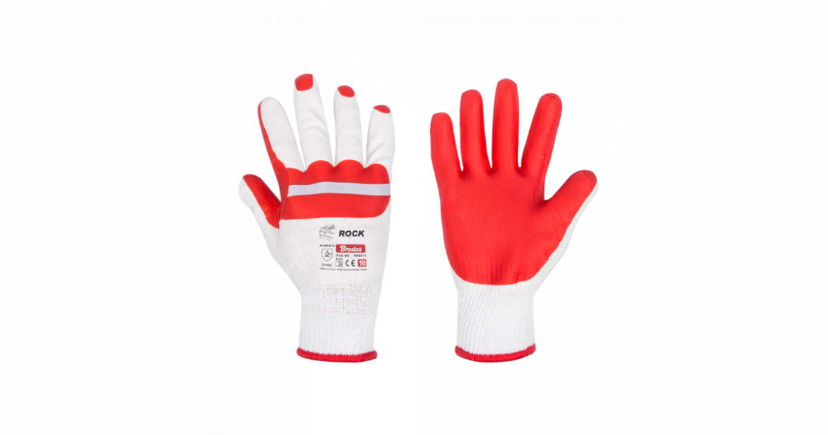- Töökindad kootud Rock RWBR10, täiskasvanutele, kumm/puuvill, valge ...