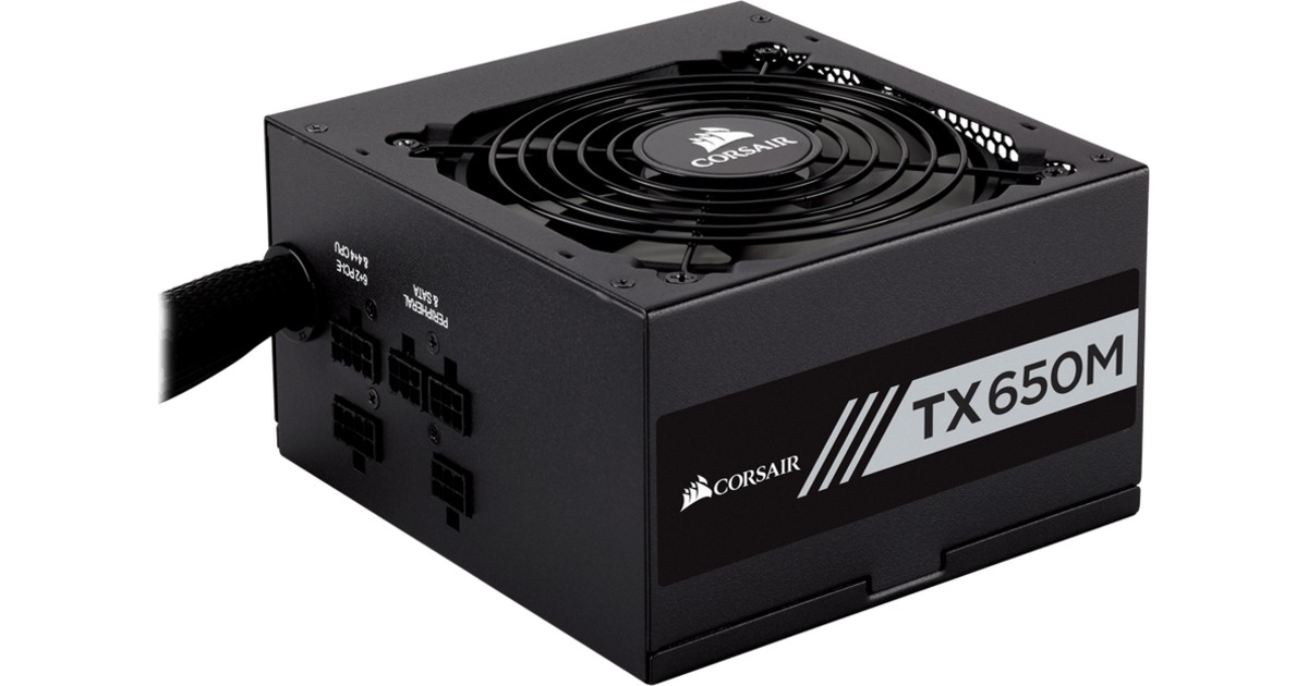 Corsair Power Supply TX650M, 650W, 80 Plus® Gold, Semi-Modular, 120mm ...