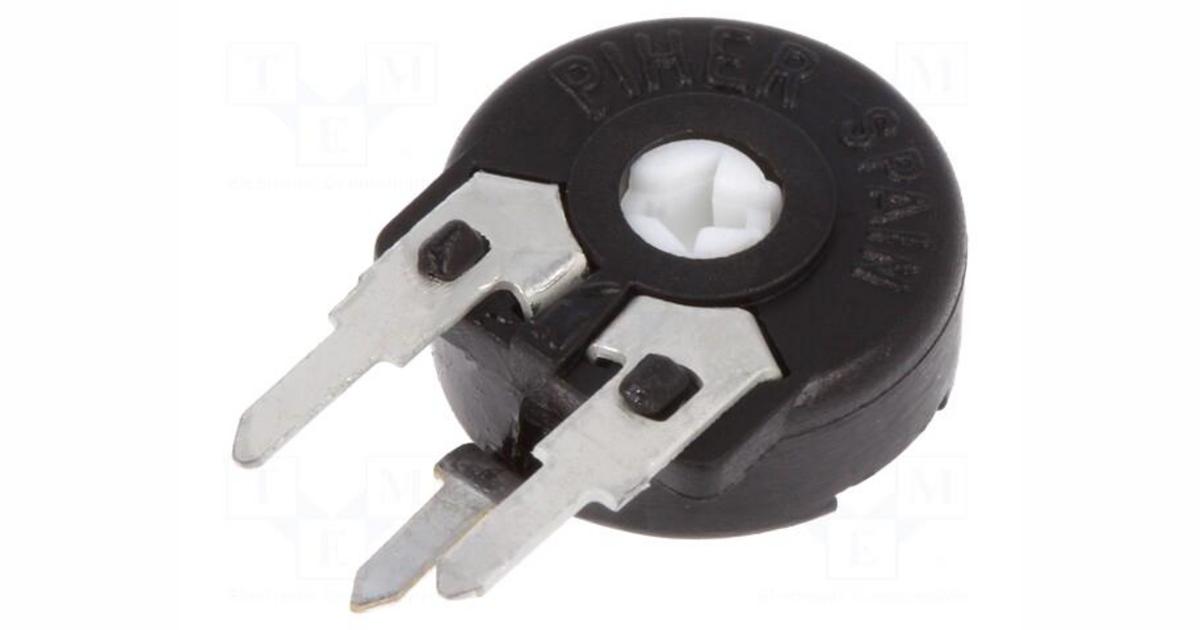 Piher Potentiometer: mounting | single turn,vertical | 100kΩ | 150mW ...