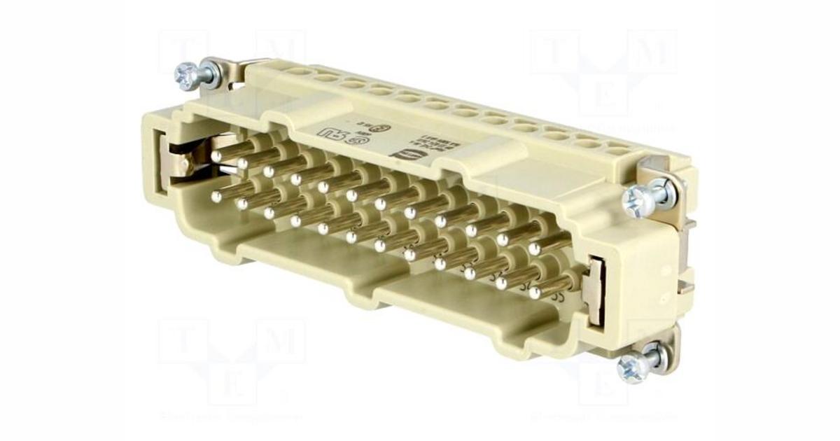 Harting Connector: rectangular | male | Han E | PIN: 24 | 24+PE | screw ...