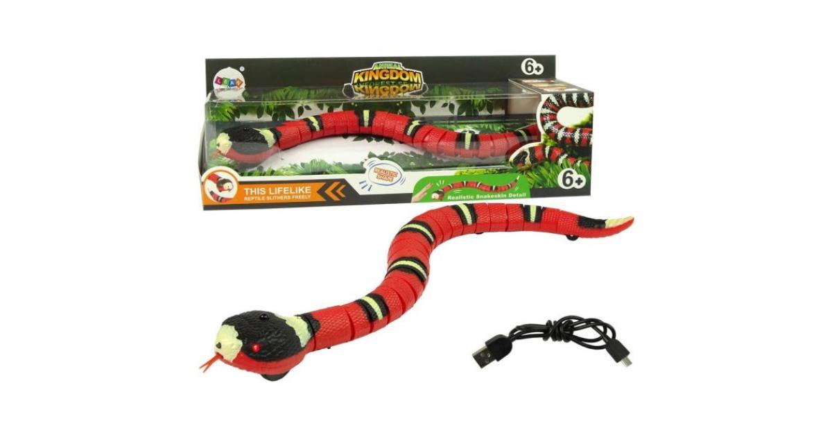 Lean Toys Remote Controlled Snake Touch Red Black Stripes ...