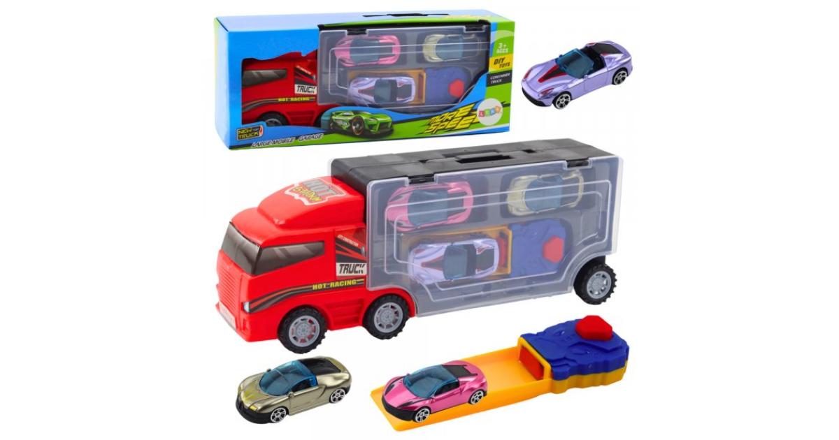 Lean Toys Truck with Garage with Cars Launcher 3pcs Red | Hinnavaatlus ...