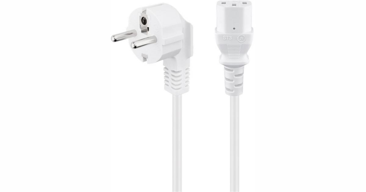 Goobay toitekaabel 220V 2.5m, valge, CEE 7/7 pistik nurgaga - C13 ...