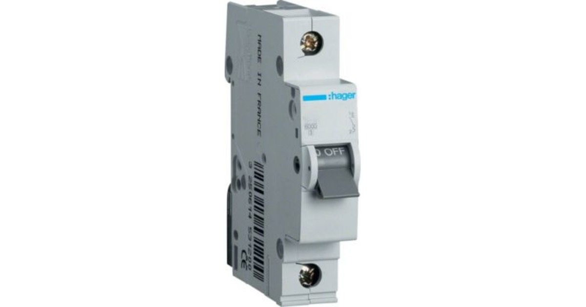 Hager Miniature Circuit Breaker 6kA C 20A 1P MC120A | Hinnavaatlus ...