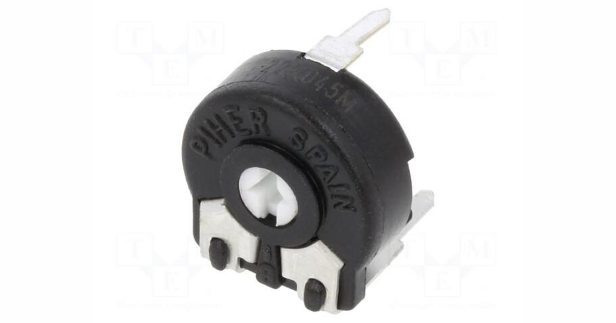 Piher Potentiometer: mounting | single turn,horizontal | 22kΩ | 150mW ...