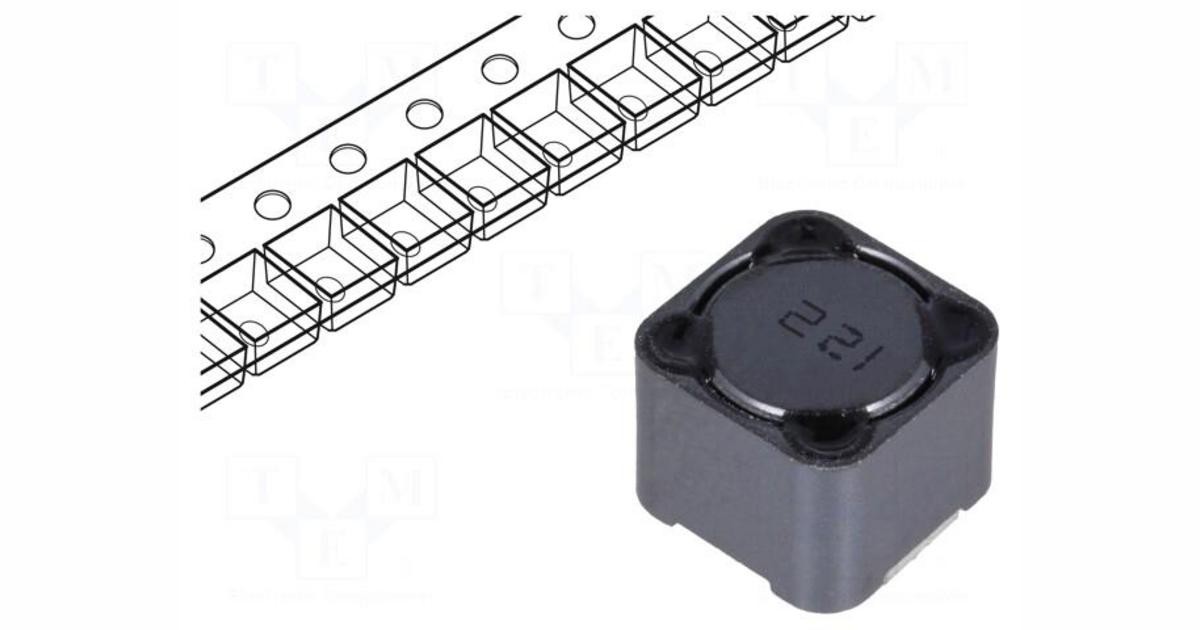 Viking Inductor: wire | SMD | 220uH | 1.5A | 300mΩ | 12x12x10mm | ±20% ...