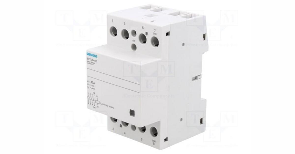 Siemens Contactor: 4-pole installation | 40A | 230VAC | NO x4 ...