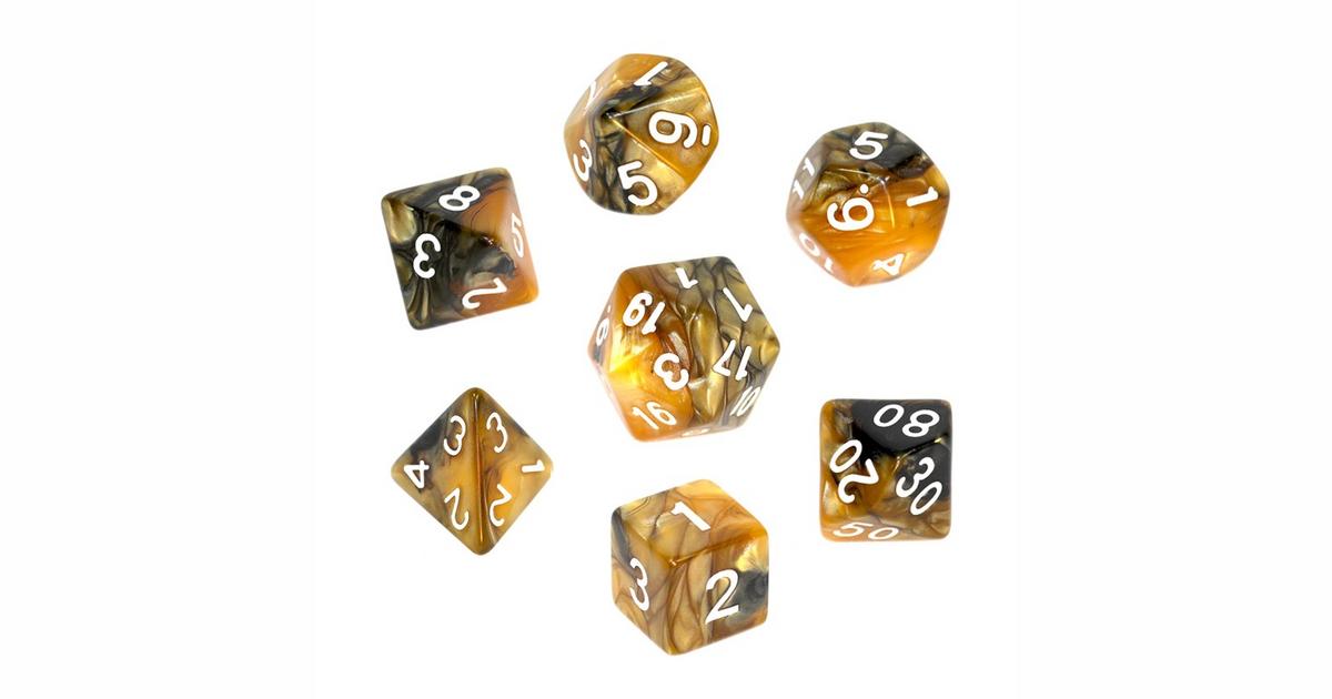 Rebel RPG Dice Set - Two Color - Black and Gold / RPG täringukomplekt ...