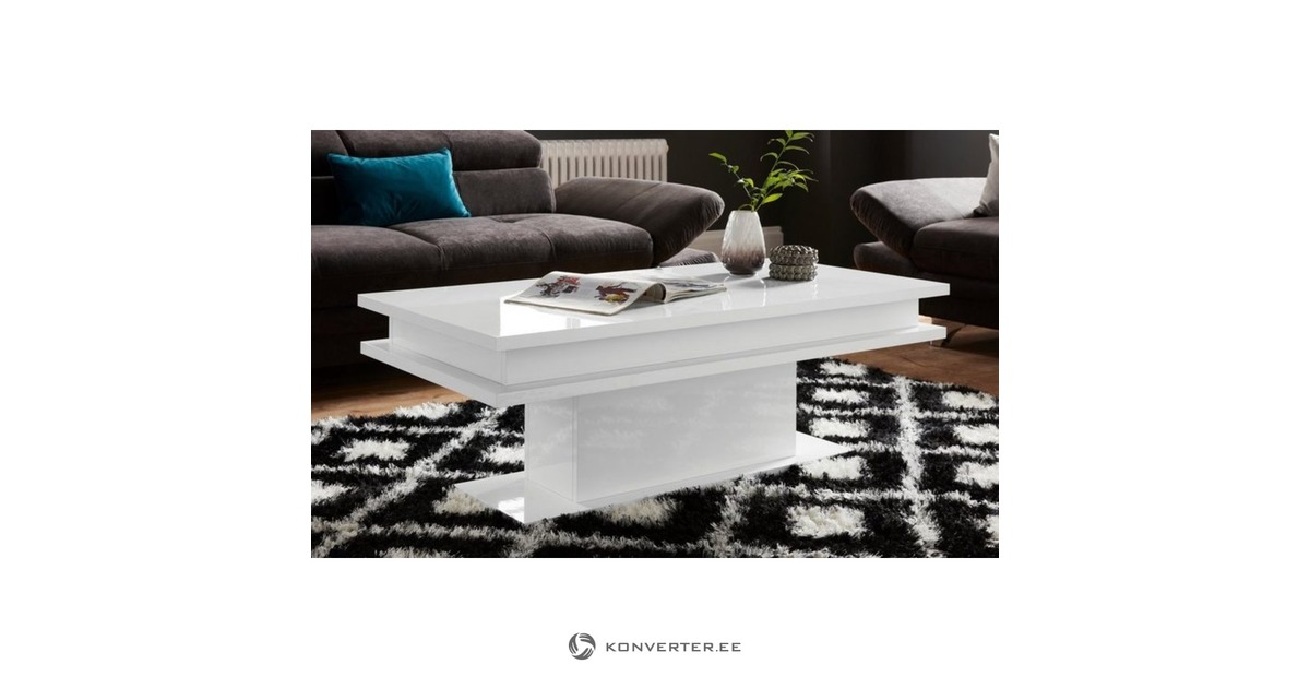 Valge Kõrgläikega Diivanilaud (Saalinäidis, Iluvigadega) (kasutatud ...